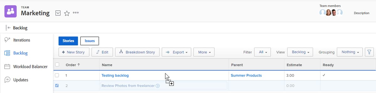 Gerenciar o backlog ágil | Adobe Workfront