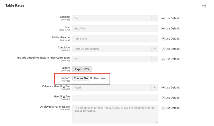 Fraktkostnad | Adobe Commerce