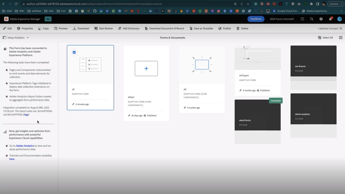Visa och förstå analysrapporter för adaptiva Forms | Adobe Experience ...