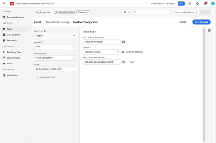 Delning av mobil-till-webb och domänövergripande ID | Adobe Data Collection