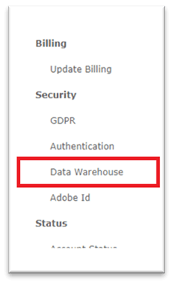 Data Warehouse Access - Reader-konto | Adobe Marketo Measure