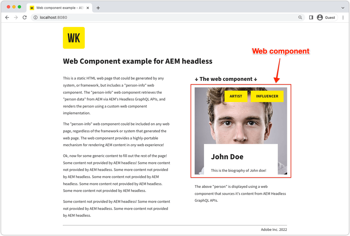 Web组件/JS - AEM Headless示例 | Adobe Experience Manager