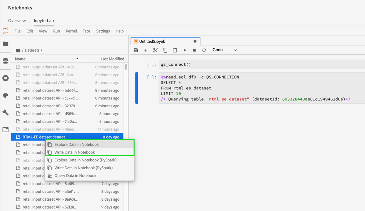 Jupyterlab Notebooks中的数据访问 | Adobe Experience Platform