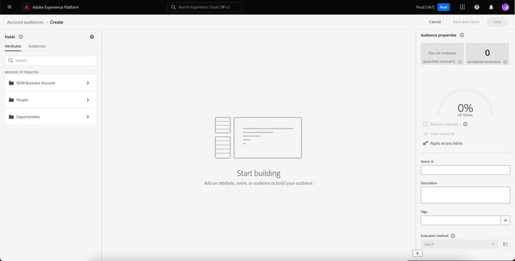 帐户受众 Adobe Experience Platform