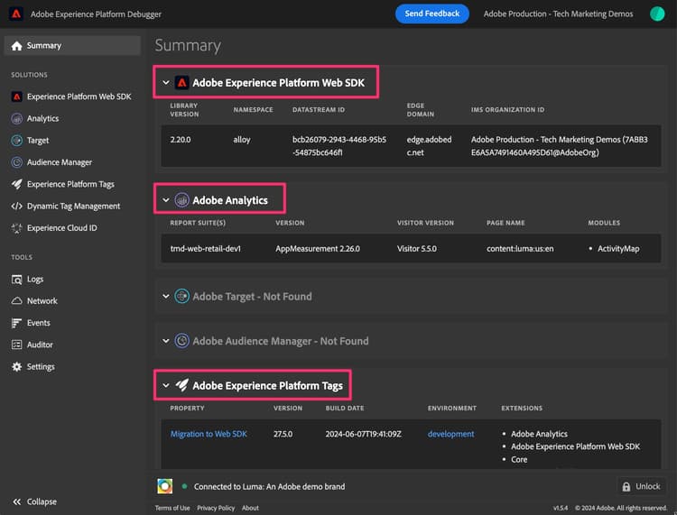 调试和验证Web SDK迁移 | Adobe Data Collection