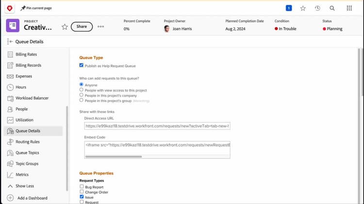 创建请求队列 | Adobe Workfront
