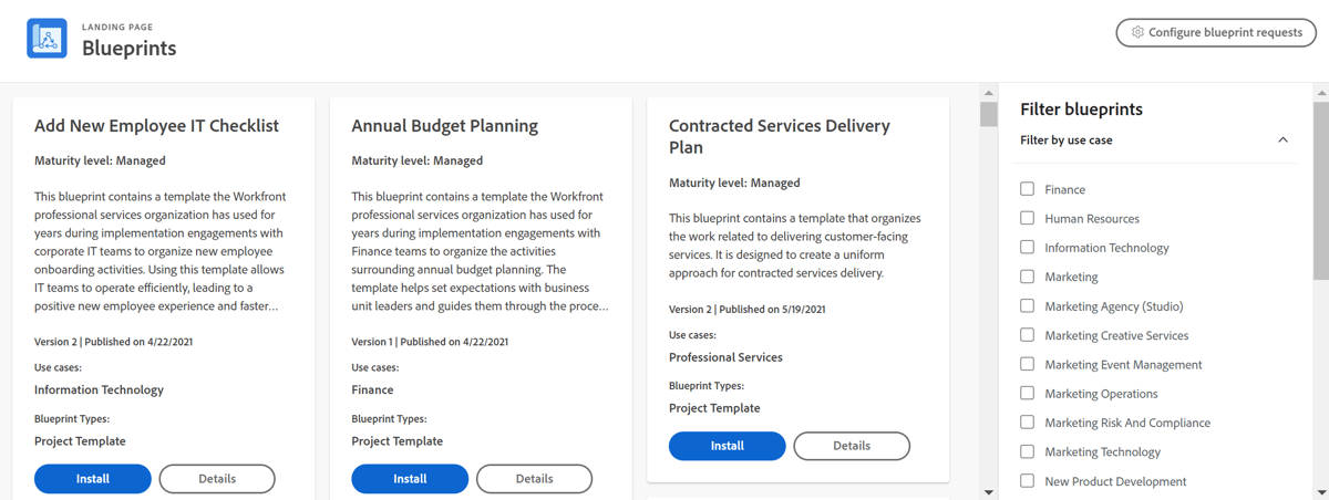 Blueprint概述 | Adobe Workfront