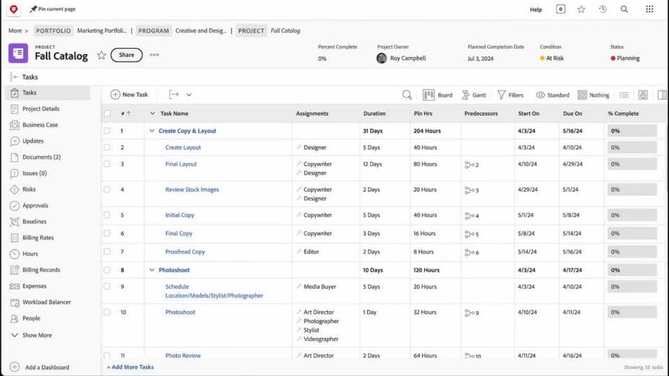 计划一个项目 | Adobe Workfront