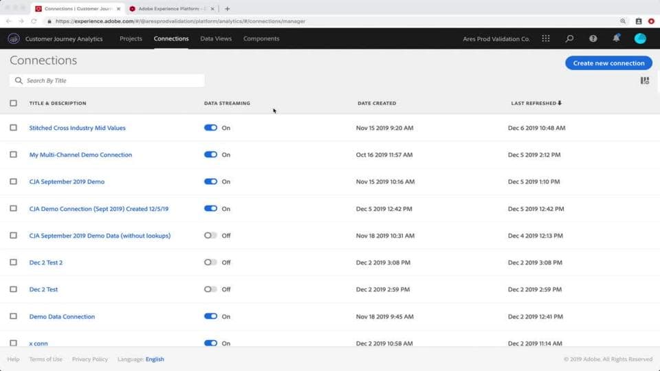 连接到 Customer Journey Analytics 中的数据 | Adobe Customer Journey Analytics