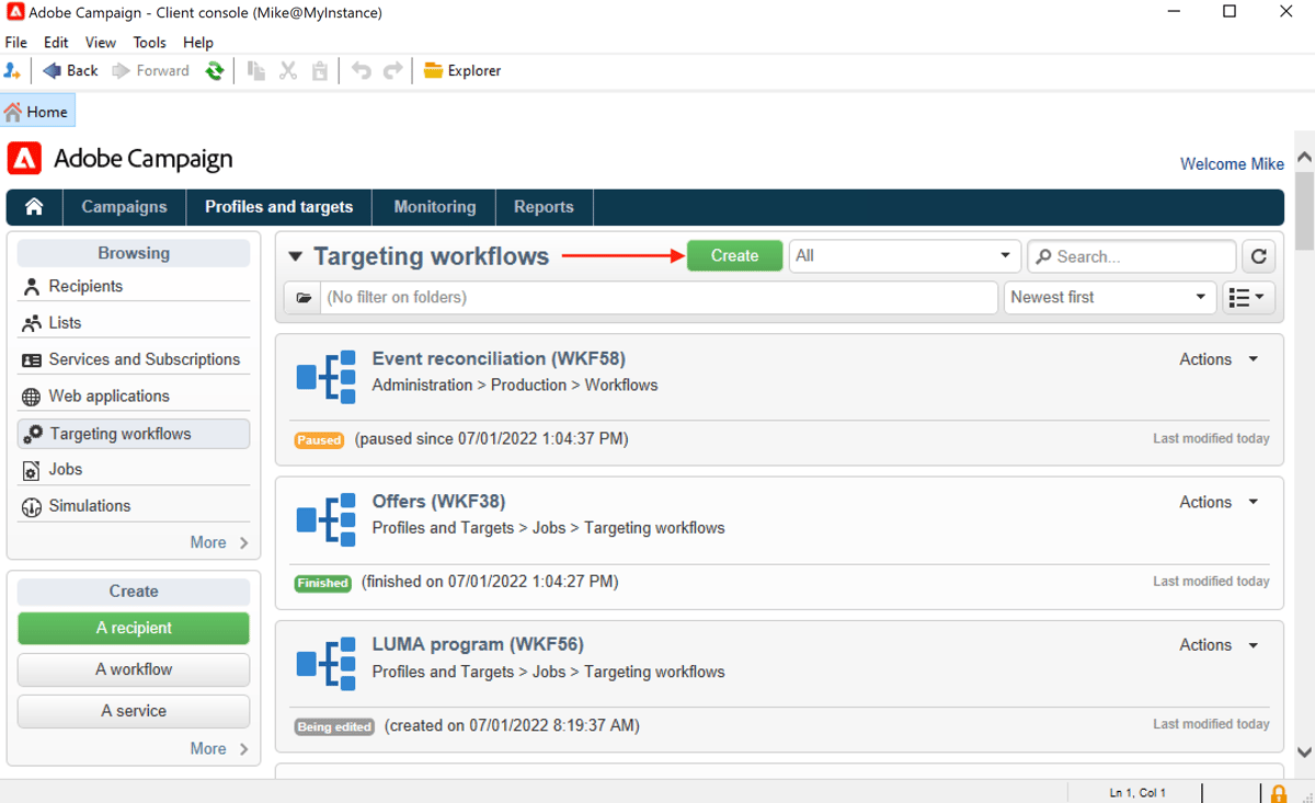 建置工作流程 | Adobe Campaign