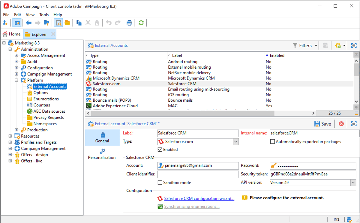 使用 Campaign 及 SFDC | Adobe Campaign