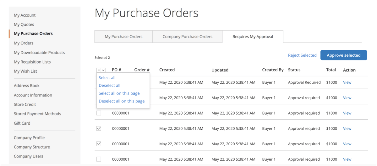 My Purchase Orders | Adobe Commerce