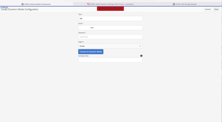 「升級至Service Pack 11後無法在AEM中建立Dynamic Media設定。」 | Adobe Dynamic Media Classic