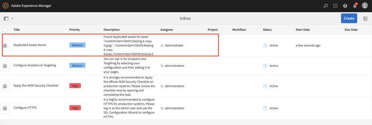 偵測 Adobe Experience Manager As A Cloud Service的重複資產 Adobe Experience