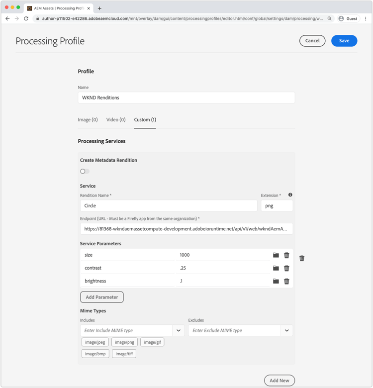 將asset Compute背景工作與aem處理設定檔整合 Adobe Experience Manager