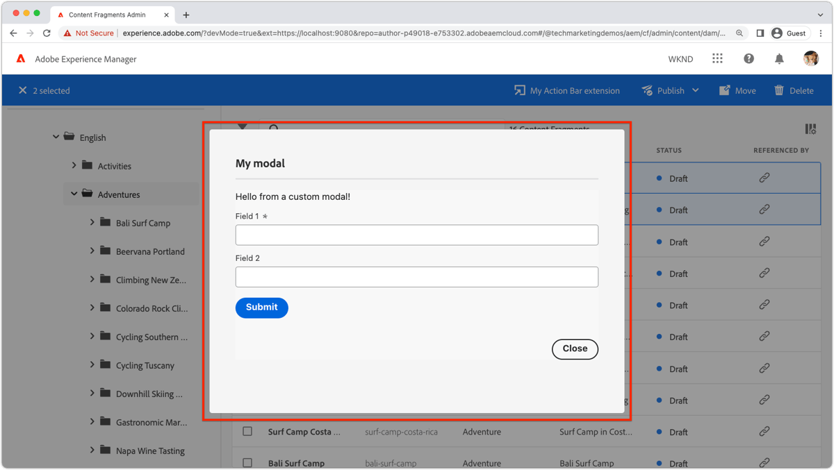 AEM UI擴充功能模型 | Adobe Experience Manager